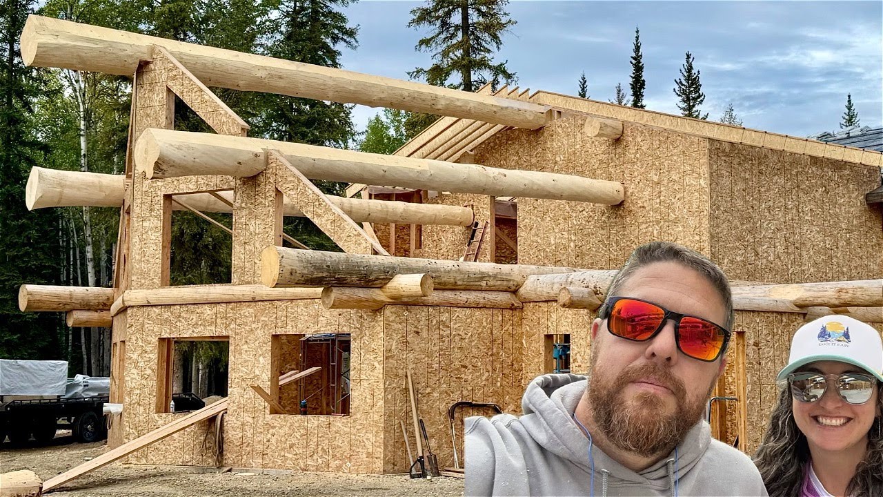 Ridge Pole, Purlins & Loft Roof Complete | Alaskan Hybrid Log Home ...
