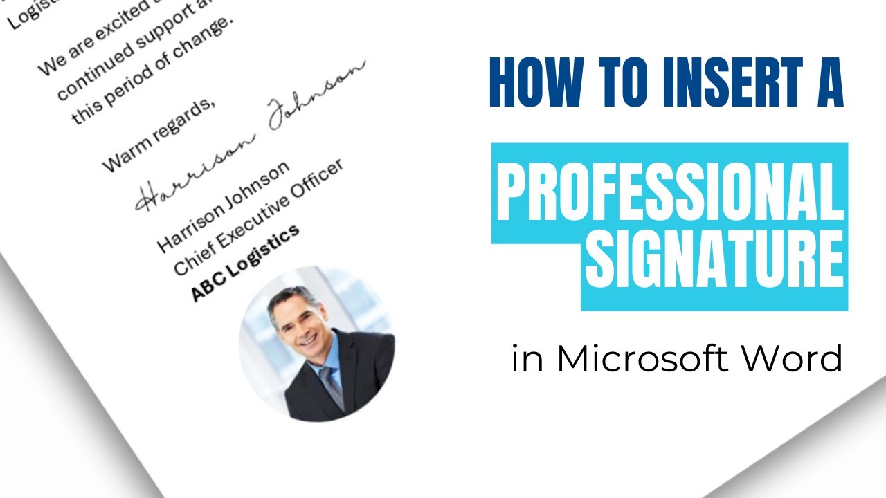How to add a professional signature in Word - YouTube