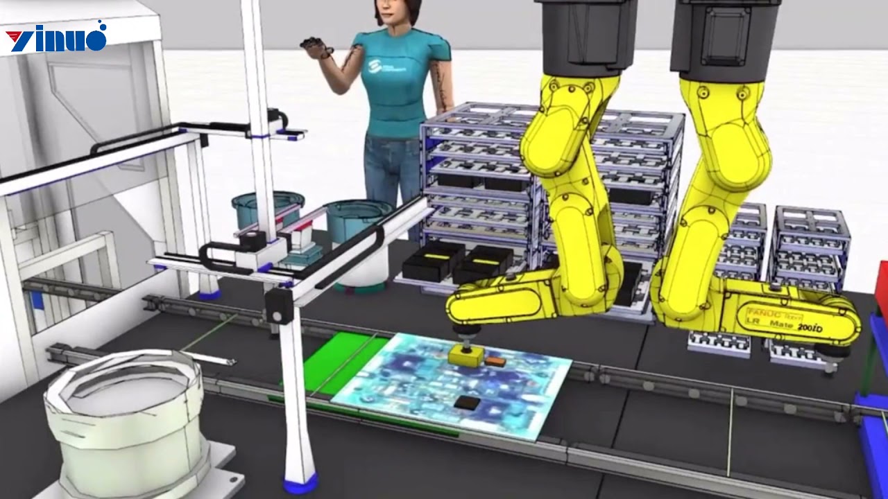 Robotic PCB Assembly system----SMT cutting radial feeder - YouTube