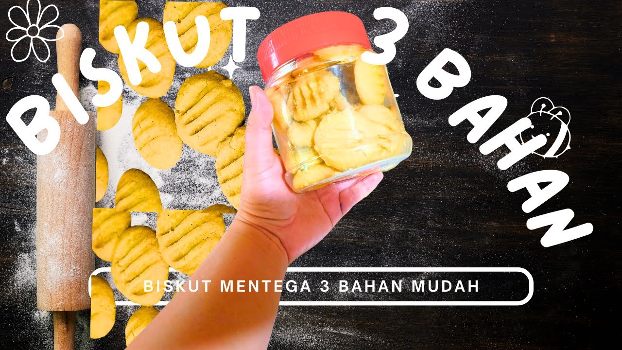 Resipi Biskut Mudah 3 Bahan (Perisa Pandan) - YouTube