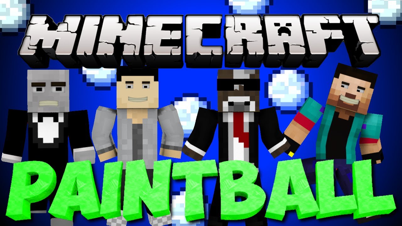 BRAND NEW Minecraft PAINTBALL WAR Server Minigame - YouTube