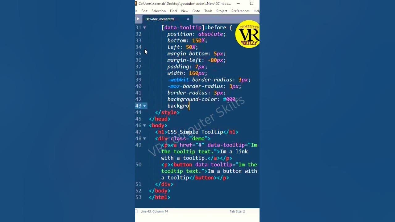 Tooltip Html Css Coding Kese Kare Web Kese Bnae Coding Html Css Javascript Course 🔥🔥