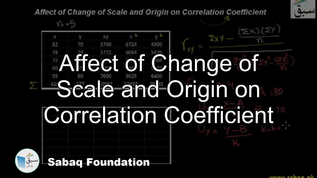 Affect Of Change Of Scale And Origin On Correlation Coefficient Affect Of Change Of Scale And Origin On Correlation Coefficient