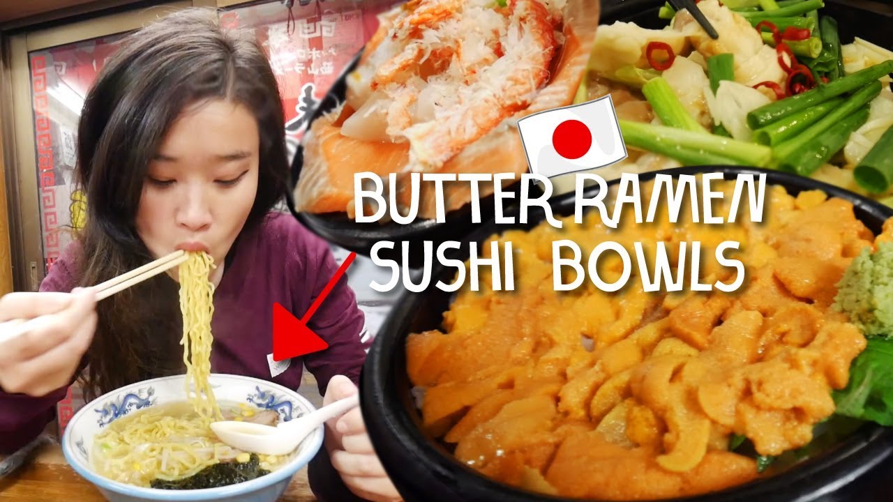 BUTTER RAMEN AND SUSHI BOWLS IN JAPAN MUKBANG | Vlog - YouTube