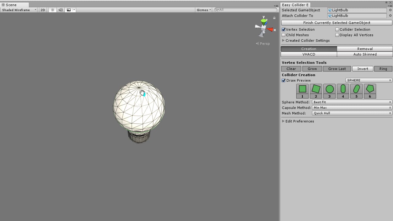 Easy Collider Editor - Lightbulb with Preview and Shortcuts - YouTube