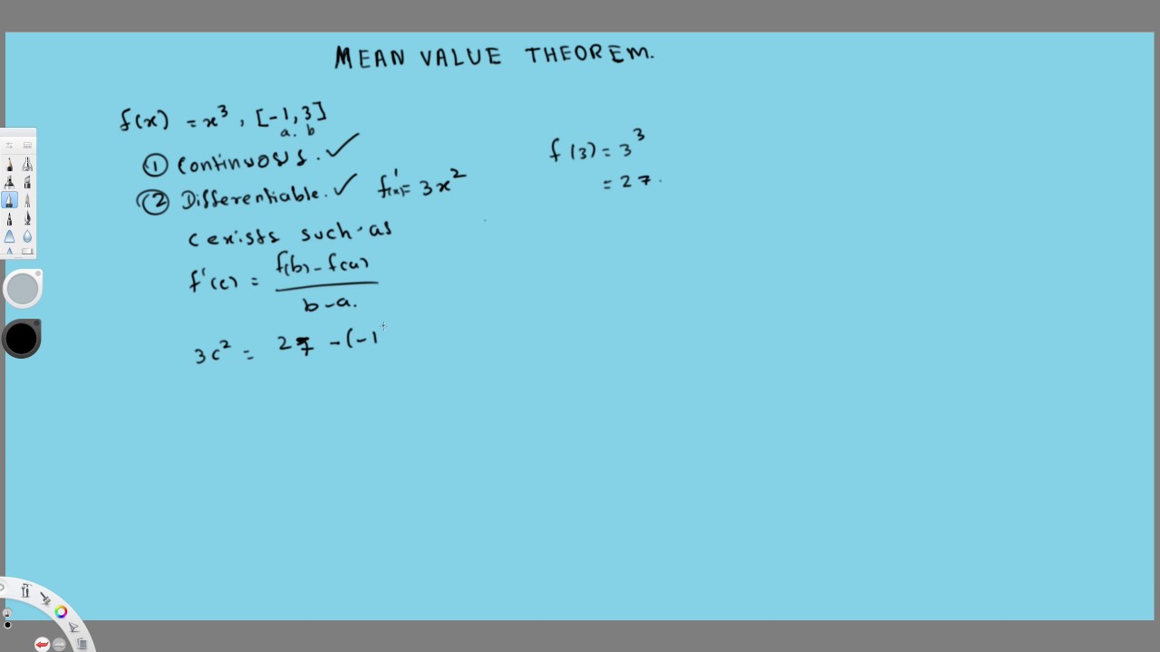 Mean Value Theorem - Example 5 - Differential Calculus - YouTube