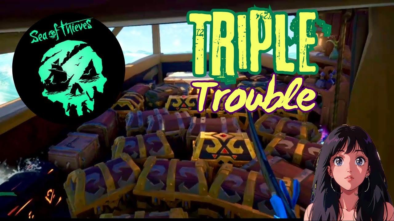 Triple Trouble in Sea of Thieves: Same Boat, Three Epic Battles! 🚢⚔️ - YouTube