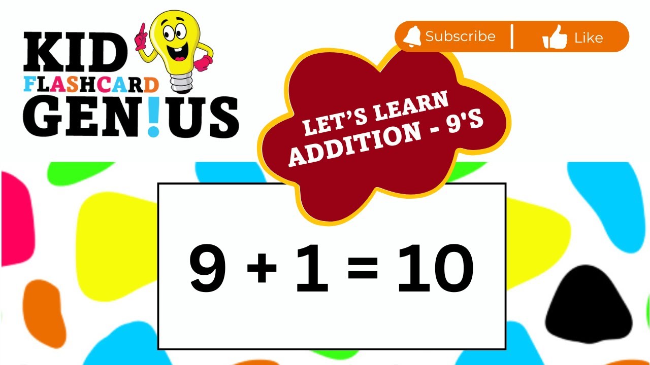 Addition with 9's | Fun Math Flashcards for Kids | Kindergarten ...
