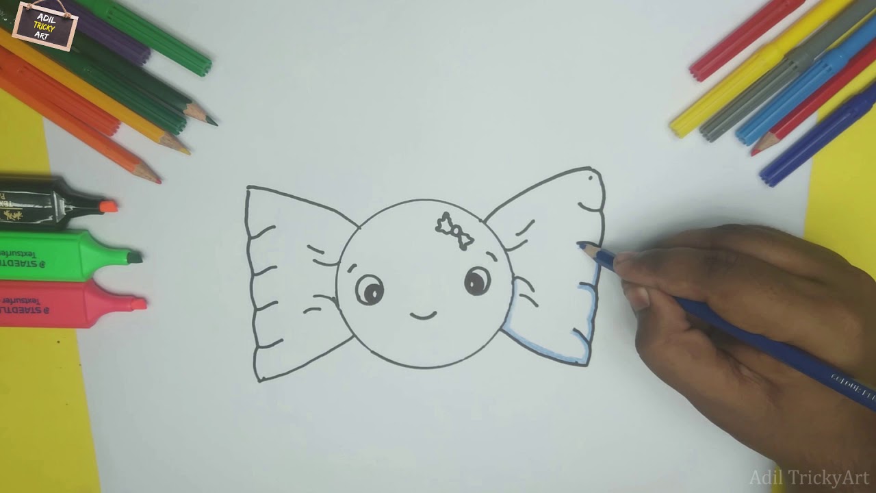 How to Draw a Cute Candy Easy Drawing Hacks I Adil TrickyArt - YouTube