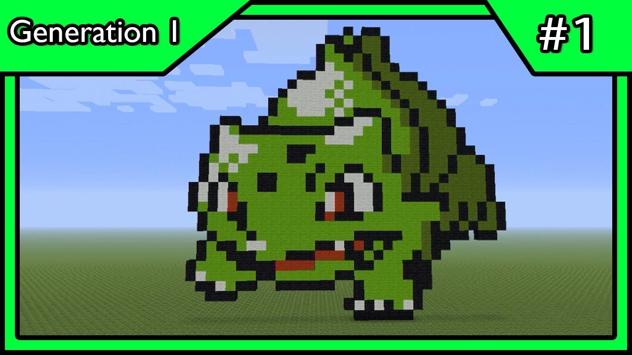 Minecraft Tutorial: Pokemon Pixel Art Bulbasaur - YouTube