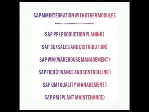 SAP MM INTEGRATION WITH OTHER MODULES-03 - YouTube