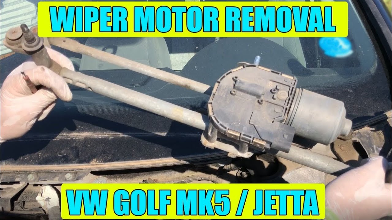 How to remove windshield wiper motor assembly transmission VW Golf Mk5 ...