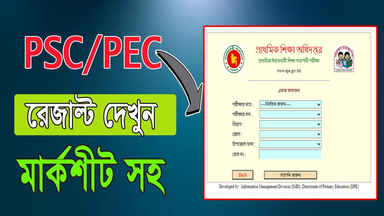PSC Exam Result with marksheet ( পিএসসি রেজাল্ট মার্কশীটসহ দেখুন)| Rohi ...