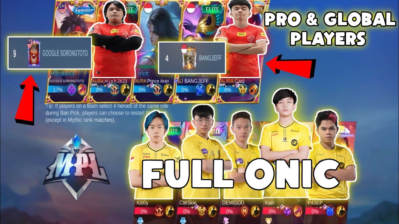GLOBAL PLAYERS + PRO PLAYERS VS ONIC FULL TEAM - INTENSE GAME..😳 - YouTube