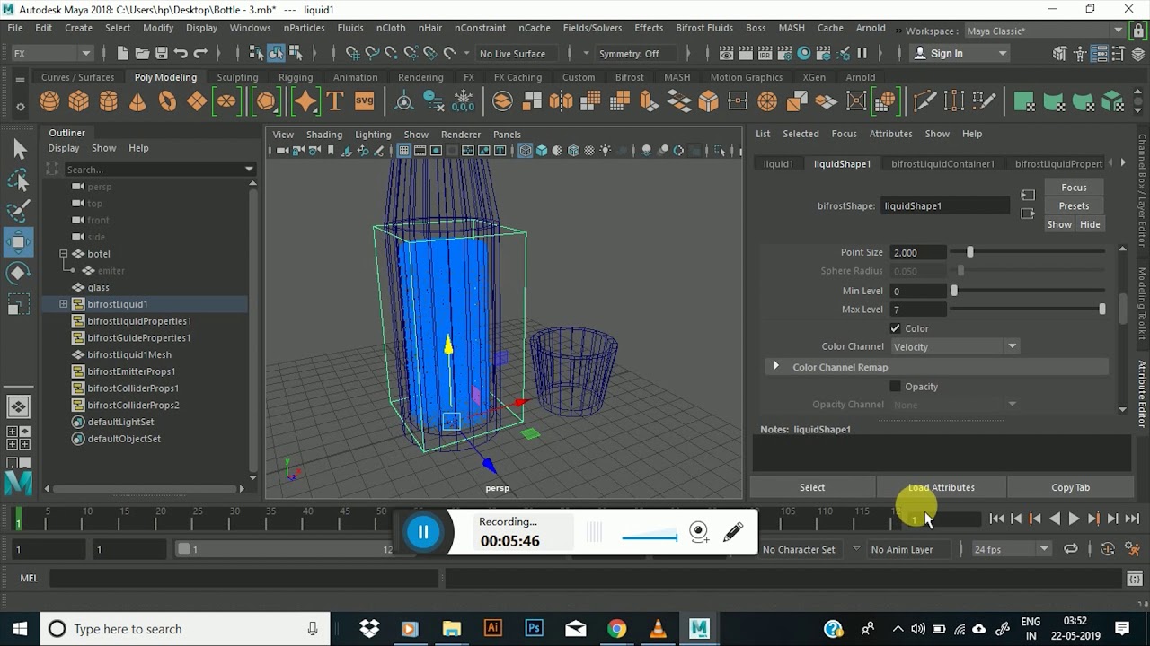 Maya Bifrost Fluid in Maya - Bottle Effect - Tutorial Liquid By ...