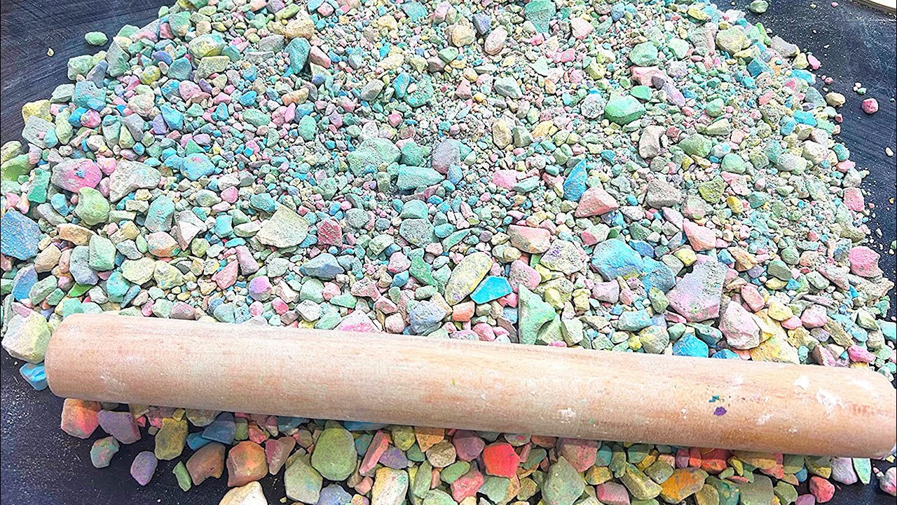 Rolling pebbles | ASMR gym chalk | crunching | satisfying | relaxing ...