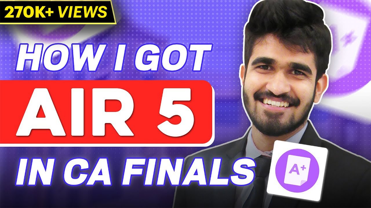 CA Final - Subject Wise Strategy to get a rank | How I got AIR 5 in CA ...