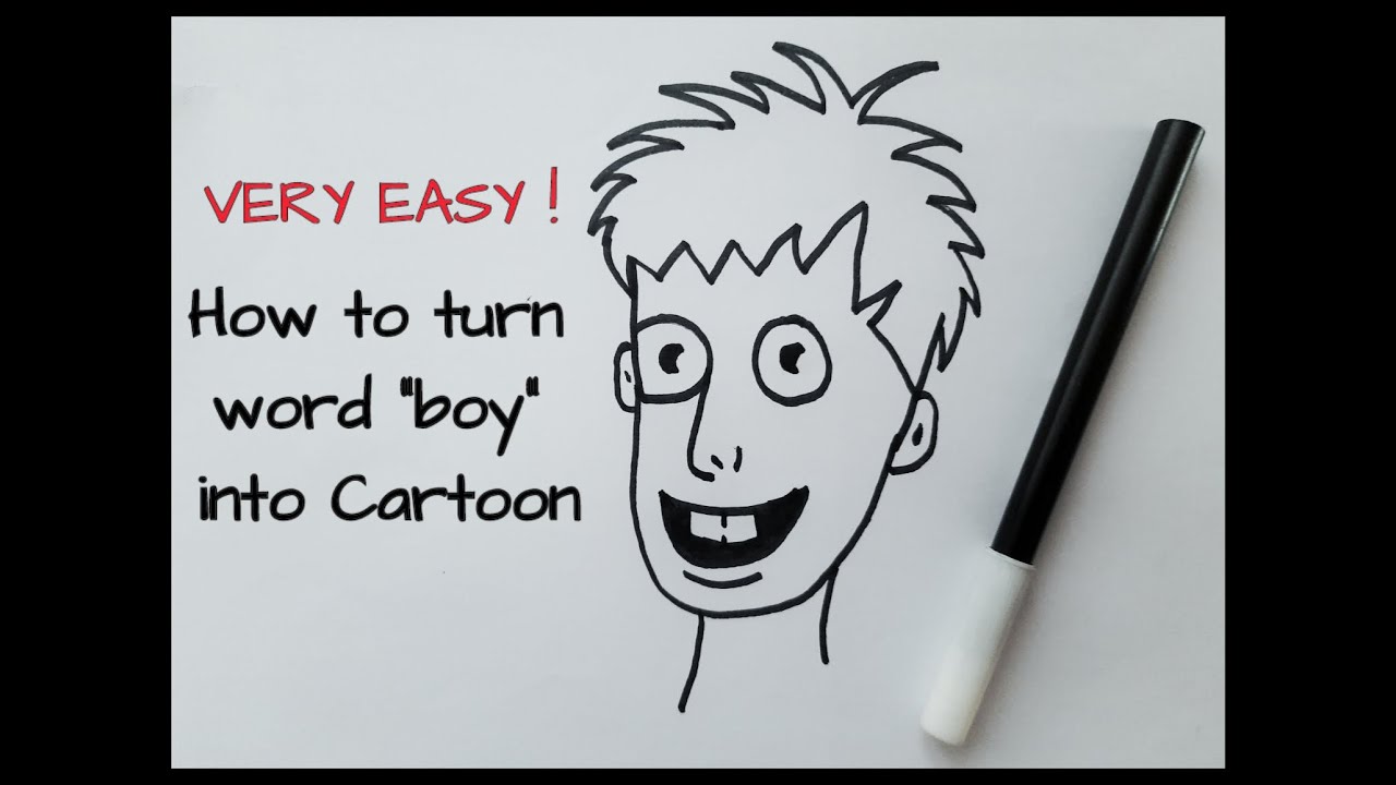 How to turn word "boy" into Cartoon -2 min - YouTube