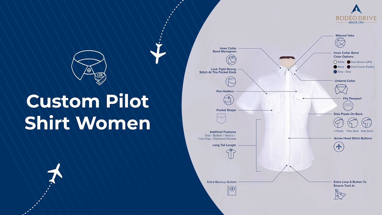 Custom Pilot Shirt Women | Made 2 Measure Female Pilot Uniform Shirts ...