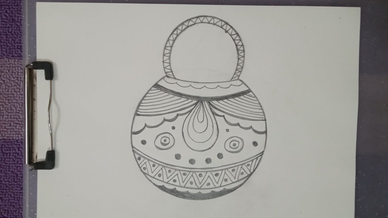 Purse Design Drawing | How To Draw Purse | Intermediate Exam Design ...