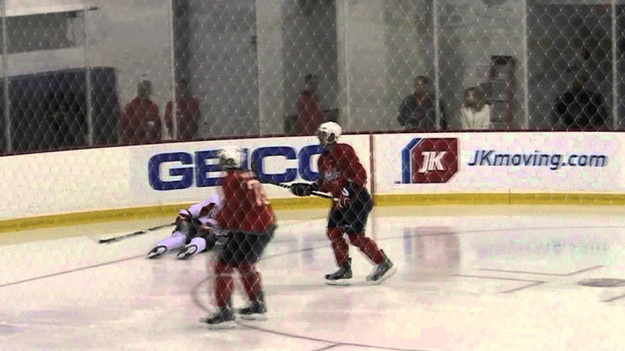 Gens hip checks Stephenson - YouTube