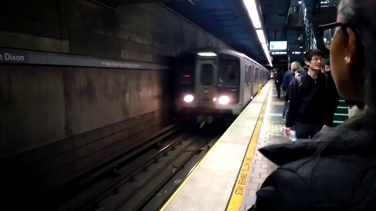 Metro Red Line Subway station at 7th Street in downtown Los Angeles ...