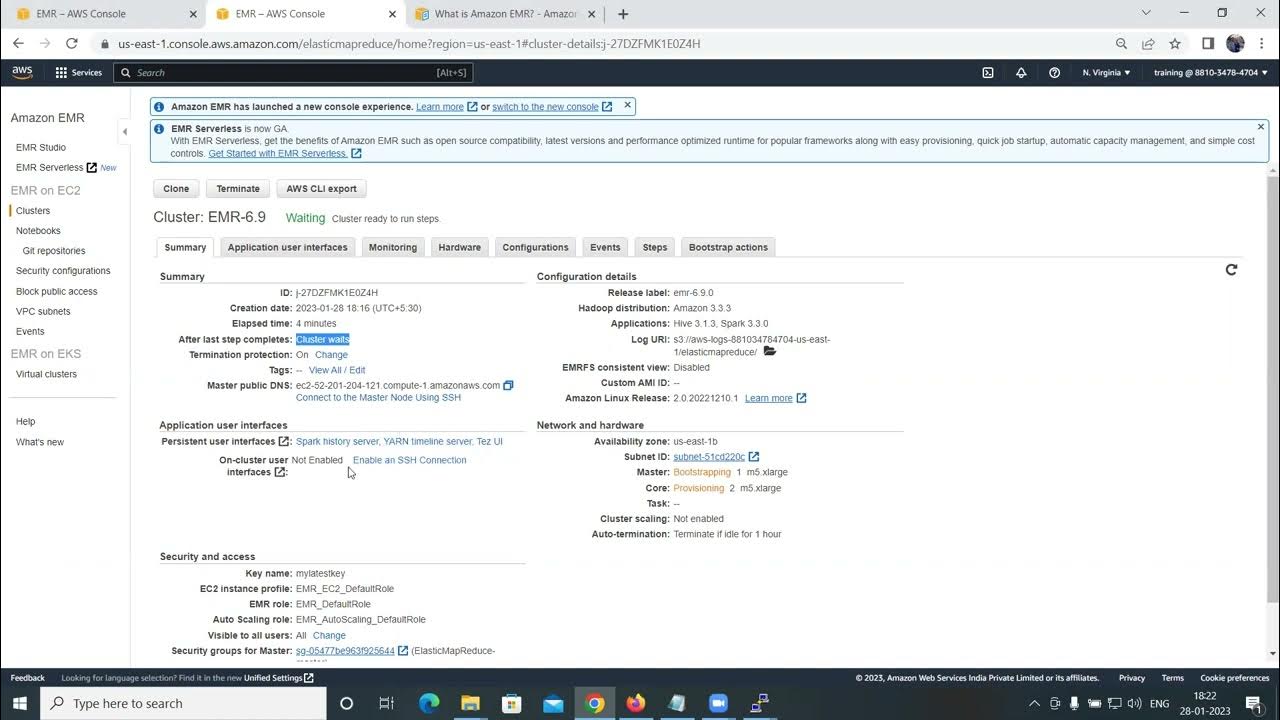 EMR Cluster Creation and Accessing log files using SSH Tunnel - YouTube