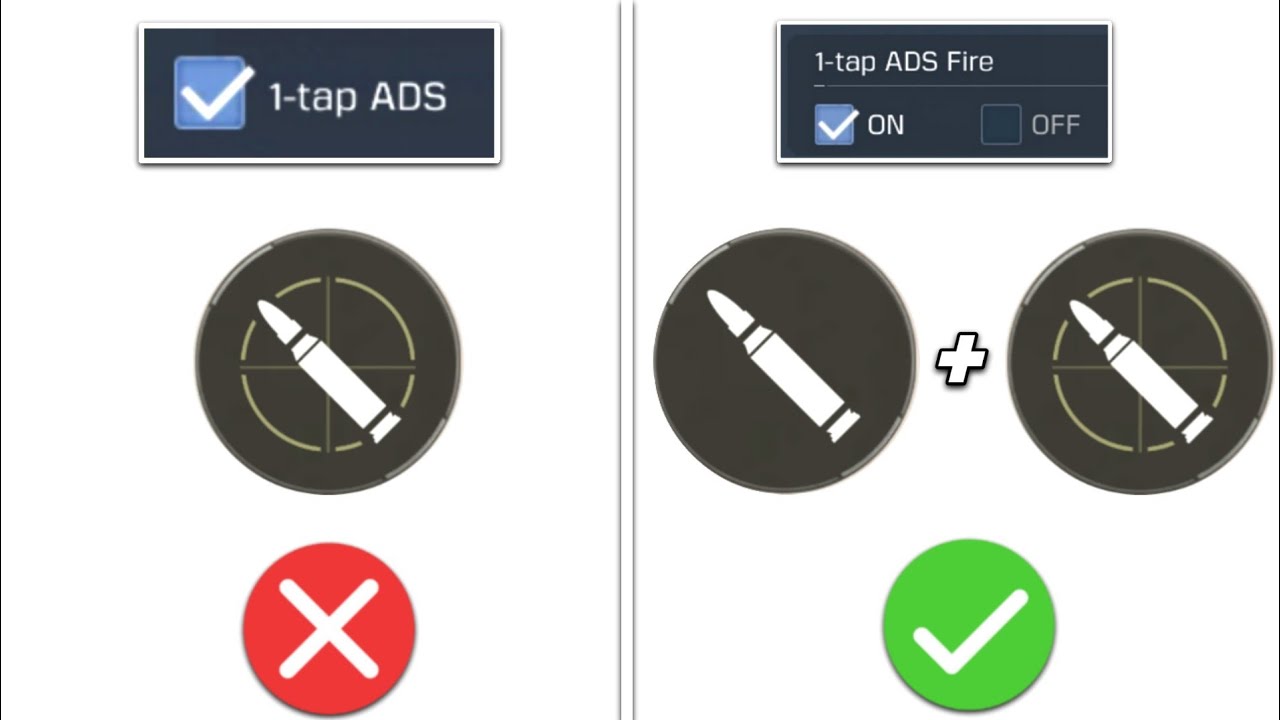 1-Tap ADS Vs 1-Tap ADS Fire | Best ADS Fire Button Setting For ...