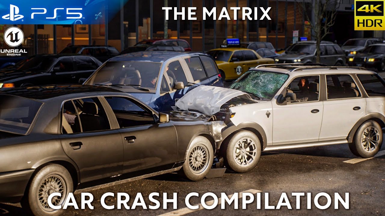 (PS5) The Matrix Awakens Crash Tests and CAR CRASH compilation Unreal ...