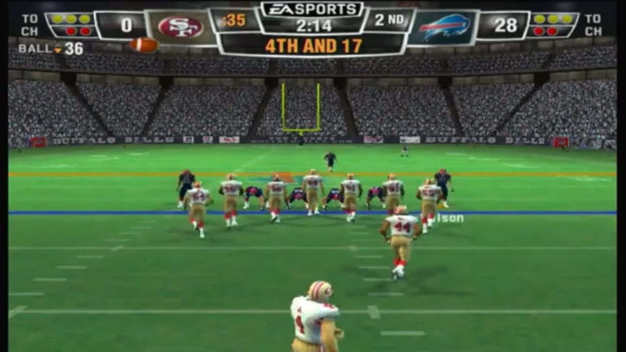 Madden NFL 11 (PS2) 49ers vs bills - YouTube