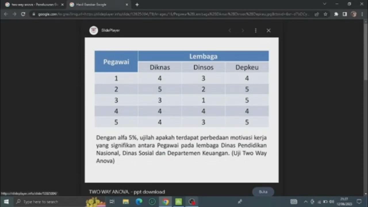 Tutorial penyelesaian Two Way Anova Menggunakan Minitab 18. - YouTube