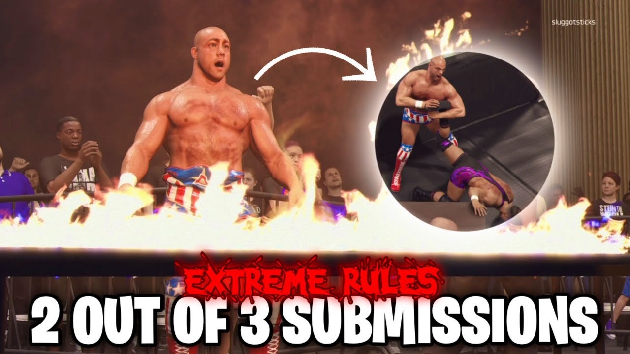 CHAD GABLE VS KURT ANGLE: 2 OUT OF 3 SUBMISSIONS EXTREME RULES MATCH! | WWE 2K25 - YouTube