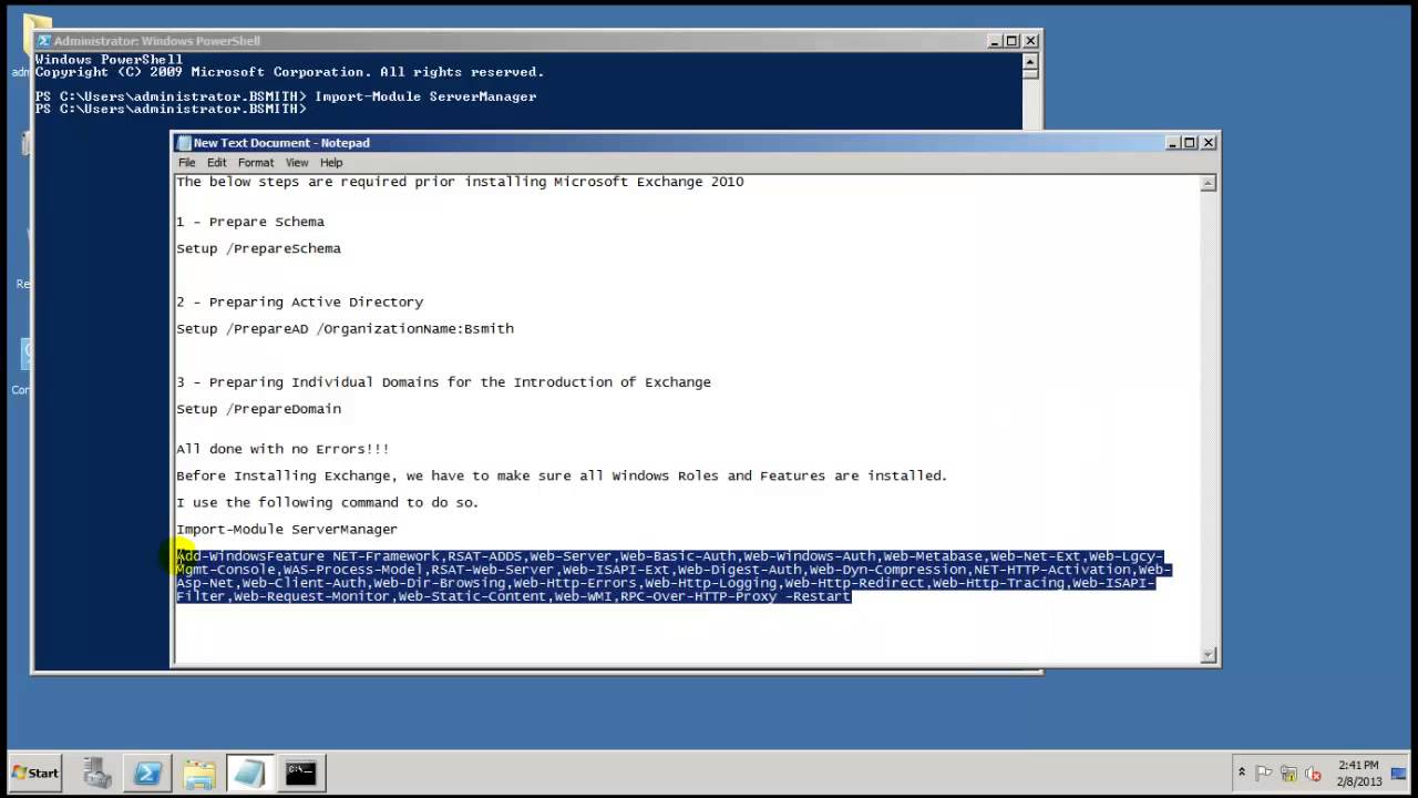 Microsoft Exchange 2010 Installation and Pre-requisite - YouTube