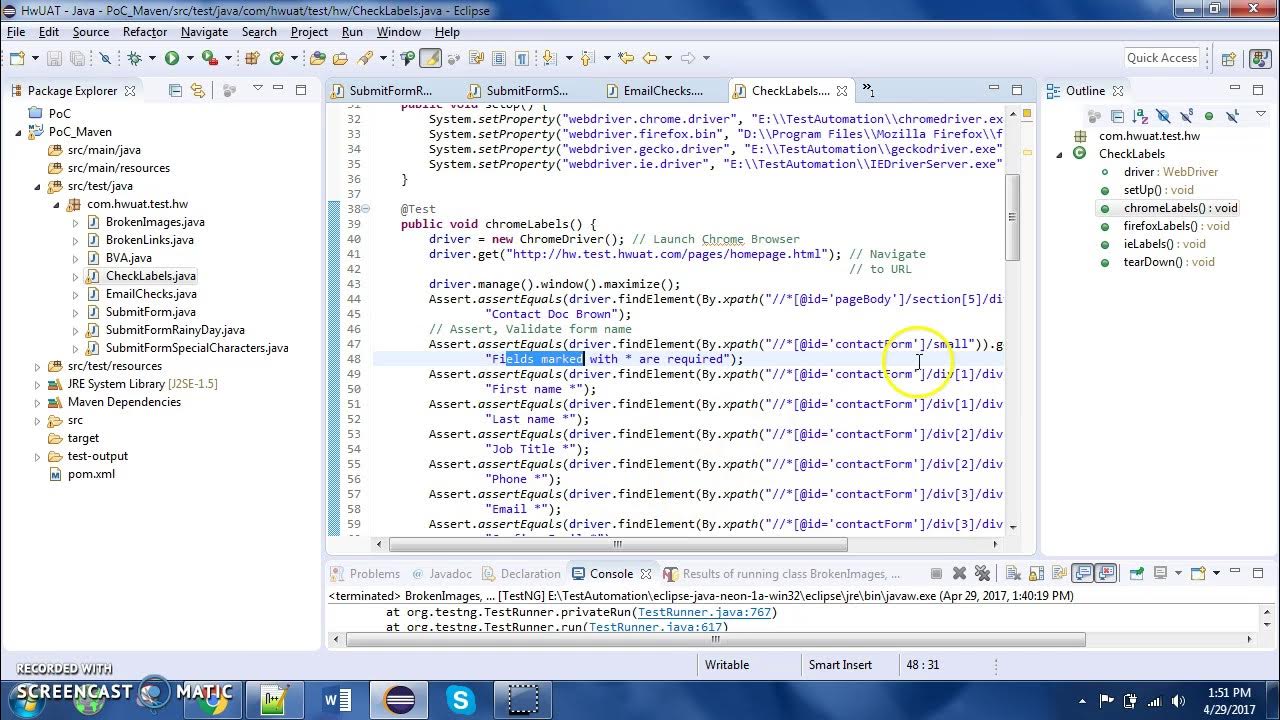 Test Automation Framework with test cases, Selenium Web Driver, Maven ...