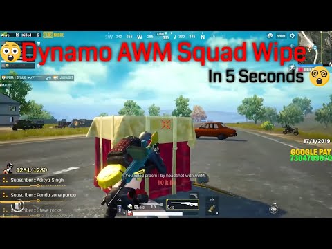 Dynamo AWM 4 kill in 13 seconds | Dynamo AWM squad wipe - YouTube