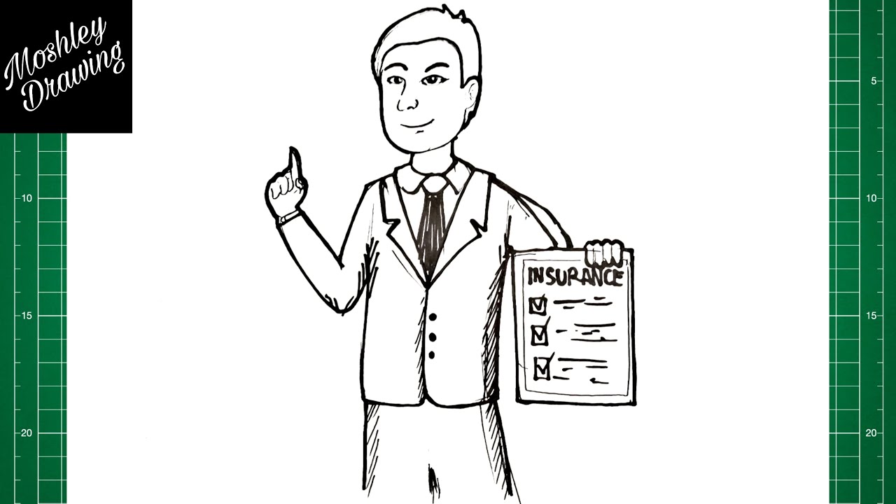 How to Draw an Insurance Agent - YouTube