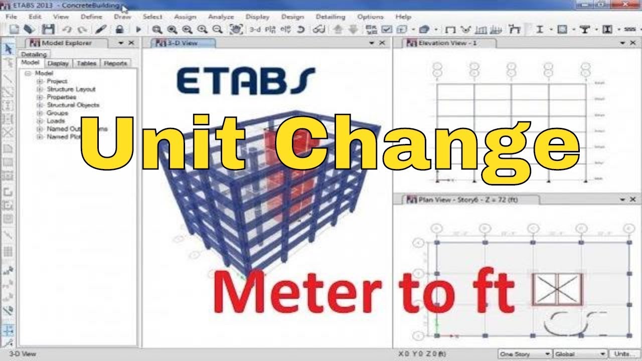 Change units in etabs during working on project - YouTube