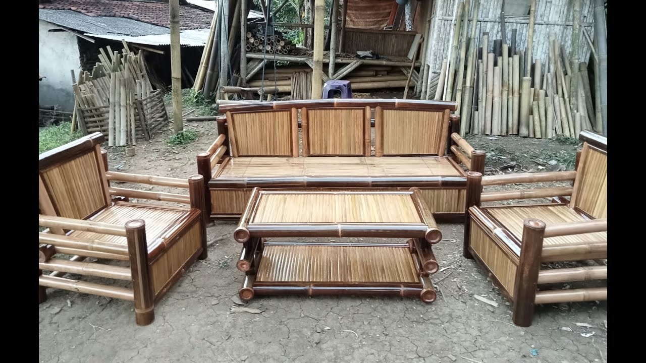 Cara vernis kursi bambu satu set pakai koas dan kain~kursi bambu ukie ...