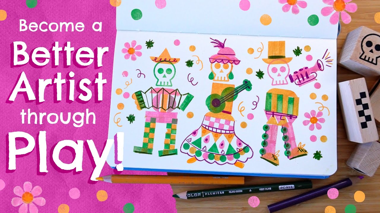 Sketchbook Playtime with Mondo Llama Skull Stamps 💀 - YouTube