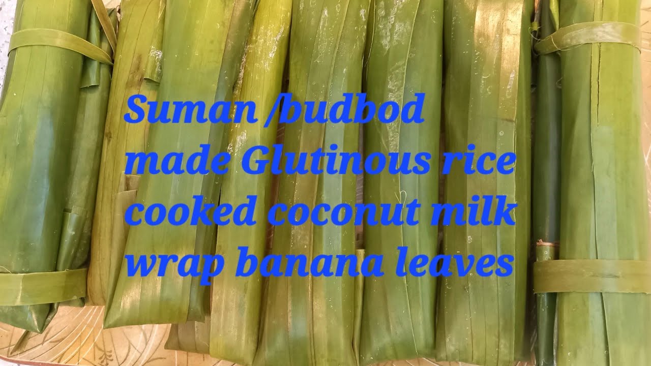 Suman / Budbod made from purple Glutinous rice cooked coconut milk wrap ...
