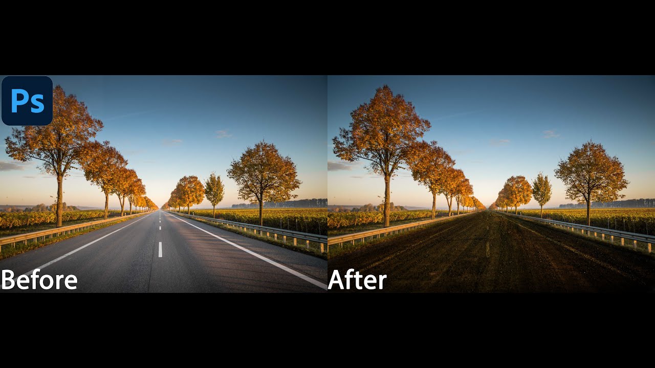 Dirt Road Effect in Photoshop | Photoshop Tutorial - YouTube