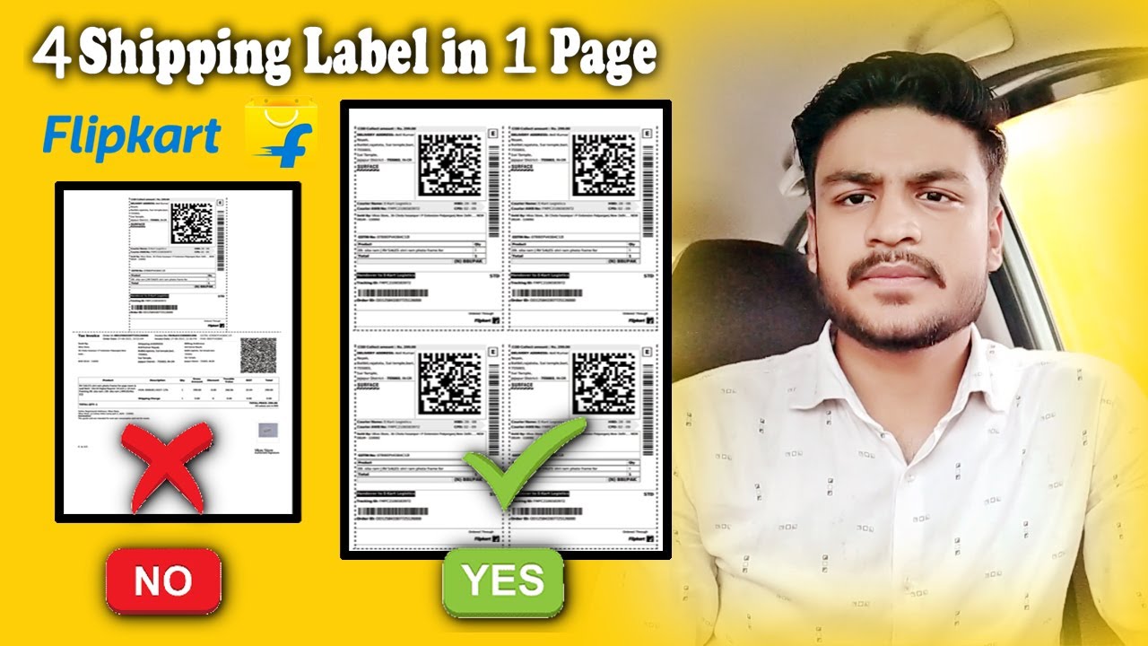 How To Print 4 Flipkart Label in 1 A4 Size Page | Flipkart लेबल प्रिन्ट ...