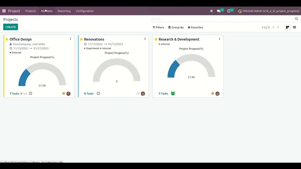 Project Progress | Odoo App Feature #odoo16 #odoo #project - YouTube