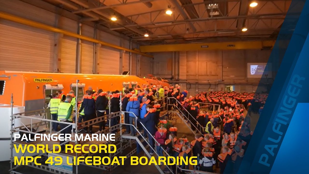 PALFINGER MARINE - MPC 49 world record lifeboat boarding - YouTube
