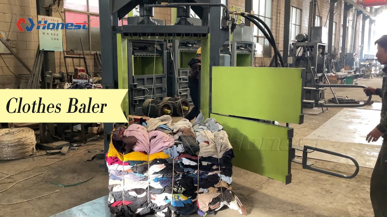 Efficient Clothing Baler for Textile Waste Recycling - YouTube