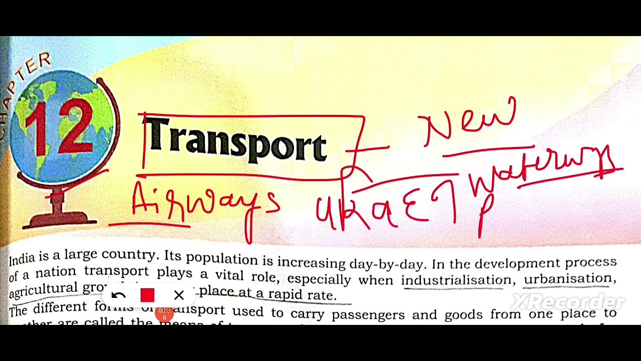 ICSE class 10 geography chapter 12 Transport - YouTube
