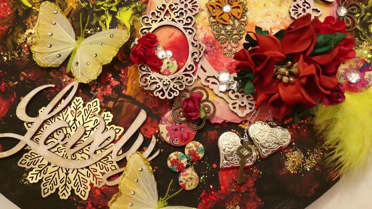 Mixed media collage on acrylic paint canvas - YouTube