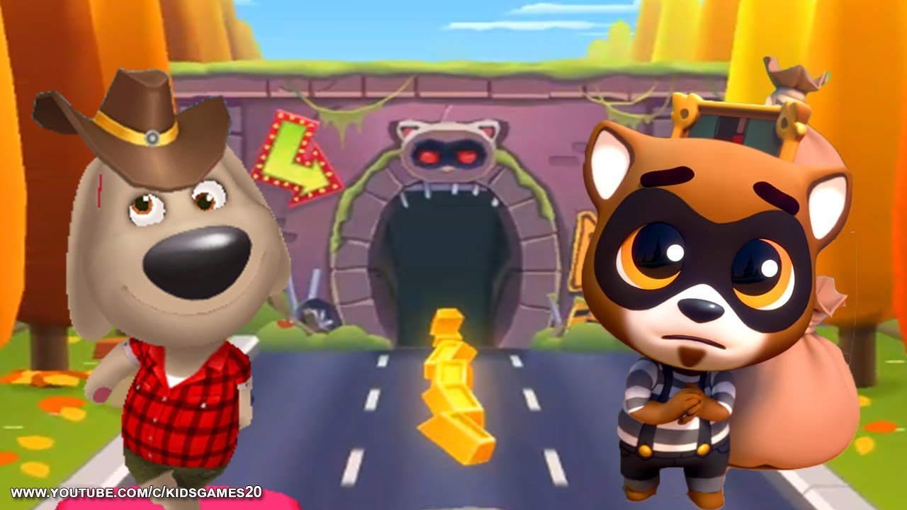 Talking Tom Gold Run ipad Gameplay - Talking Ben Catch The Raccoon in ...