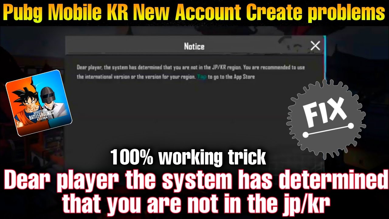 Dear player the system has determined that you are not in the jp/kr ...