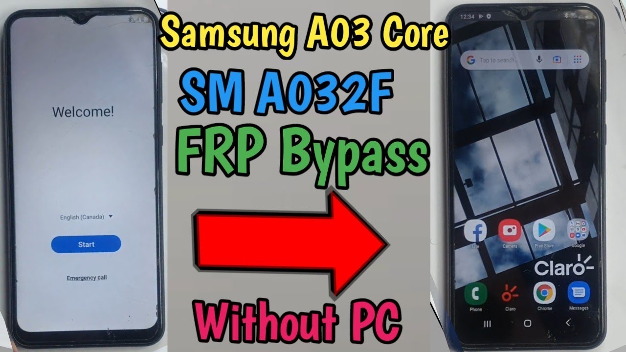 Samsung A03 Core FRP Bypass SM A032F Google Account Unlock Without Pc ...